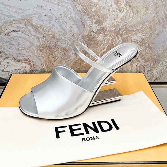 Fendi | Shoes | Fendi Fendi First Metallic Calfskin Leather Argento ...